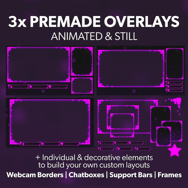 Twitch Stream Overlay Package Animated Stream Graphics - Etsy