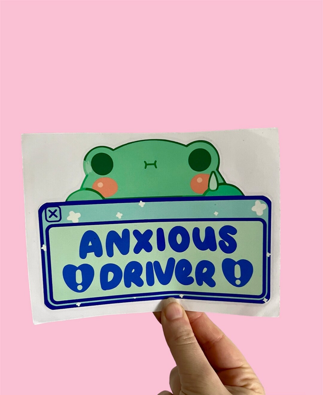 Anxious Driver Cute Frog Decal Soothing Car Accessory, Ideal Gift for ...