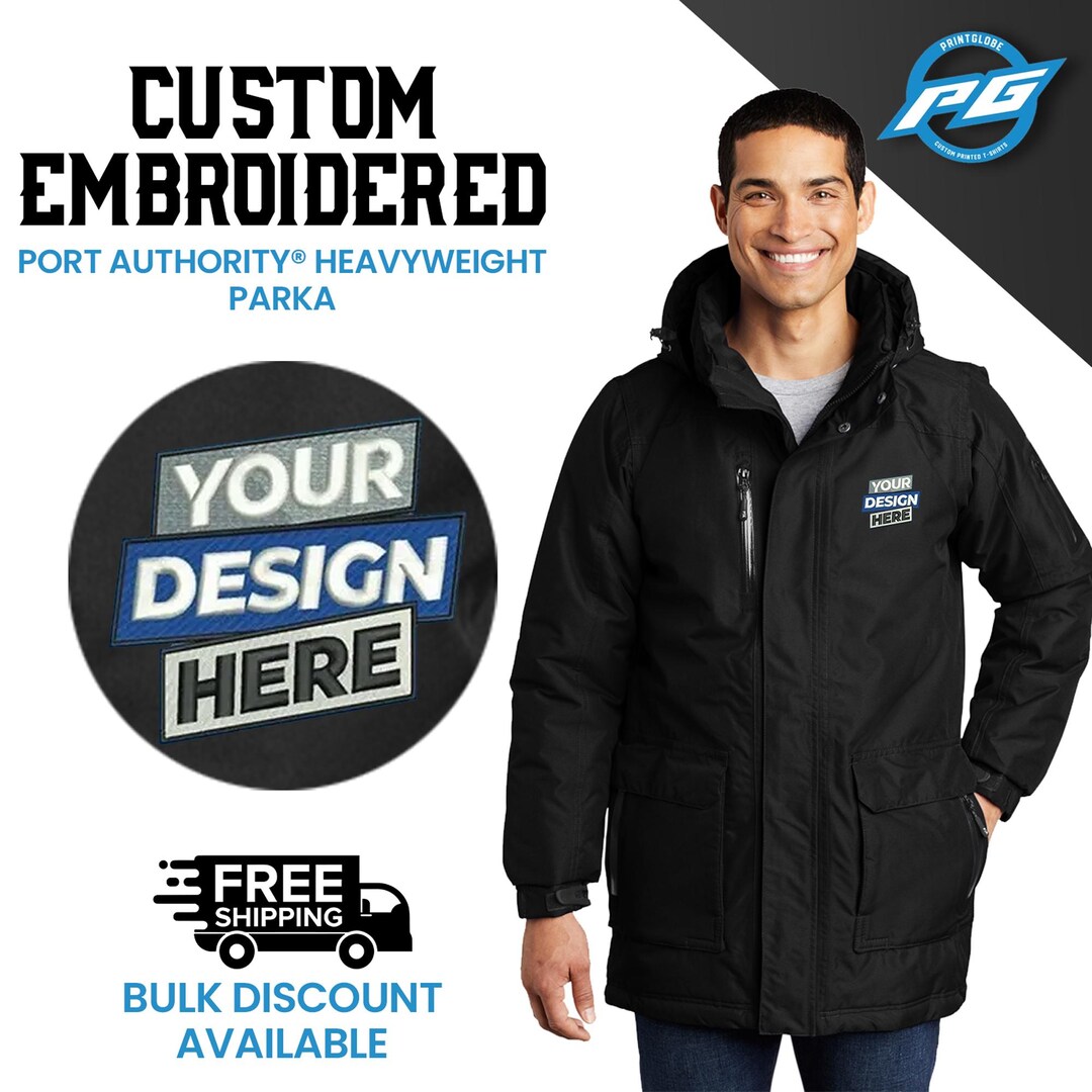 Custom Embroidered Park Jacket Custom Heavyweight Parka Port Authority ...