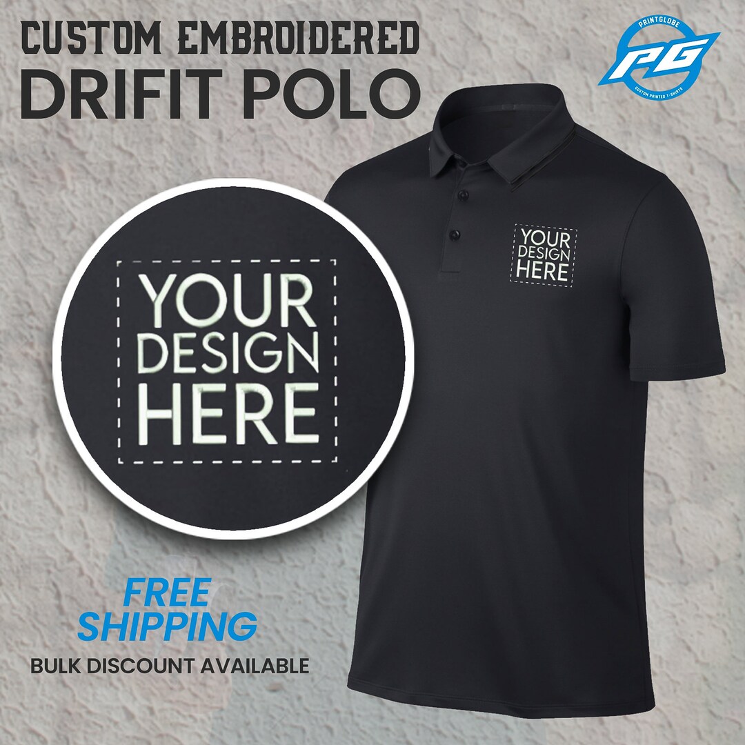 Custom Embroidered Dri-fit Polo | Personalized Business Logo | Monogram ...