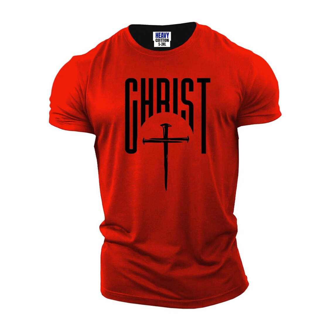 Men's Bold Christian Cross Nail Graphic T-shirt Faith Religious New ...