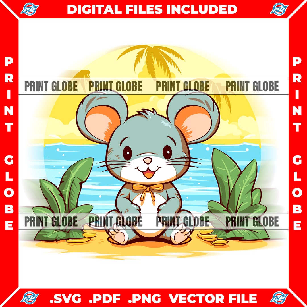 Funny Cute Mouse Face Colorful Turkey PNG SVG PDF Instant Download ...