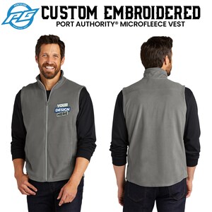 Port Authority® Microfleece, Custom Embroidered Fleece Vest, Custom ...