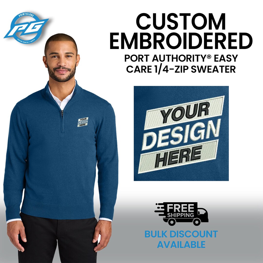 Custom Embroidered 1/4 Zip Custom Quarter Zip Monogram Sweatshirt ...