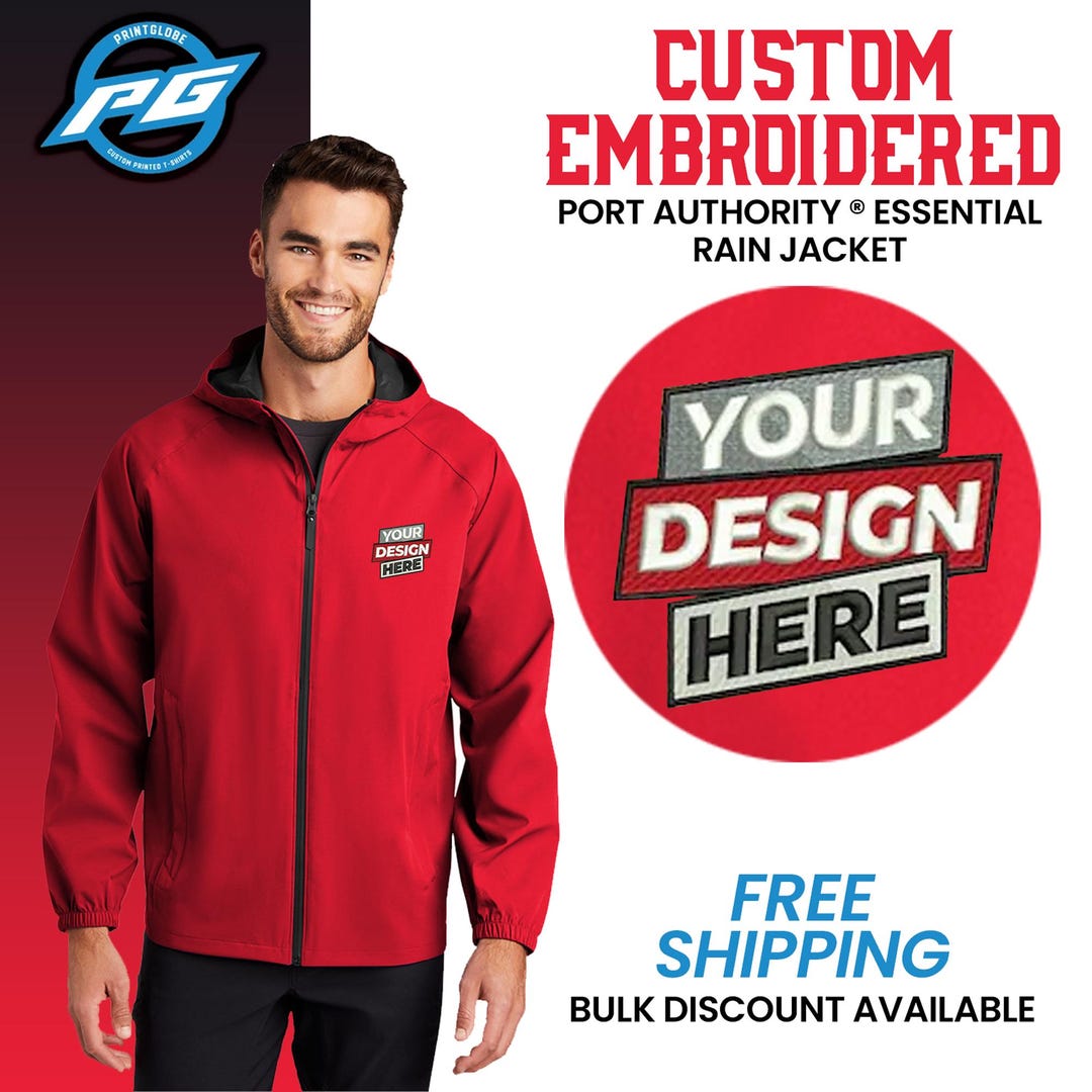 Men's Hooded Rain Jacket | Monogrammed Rain Jacket | Hooded Zipper ...