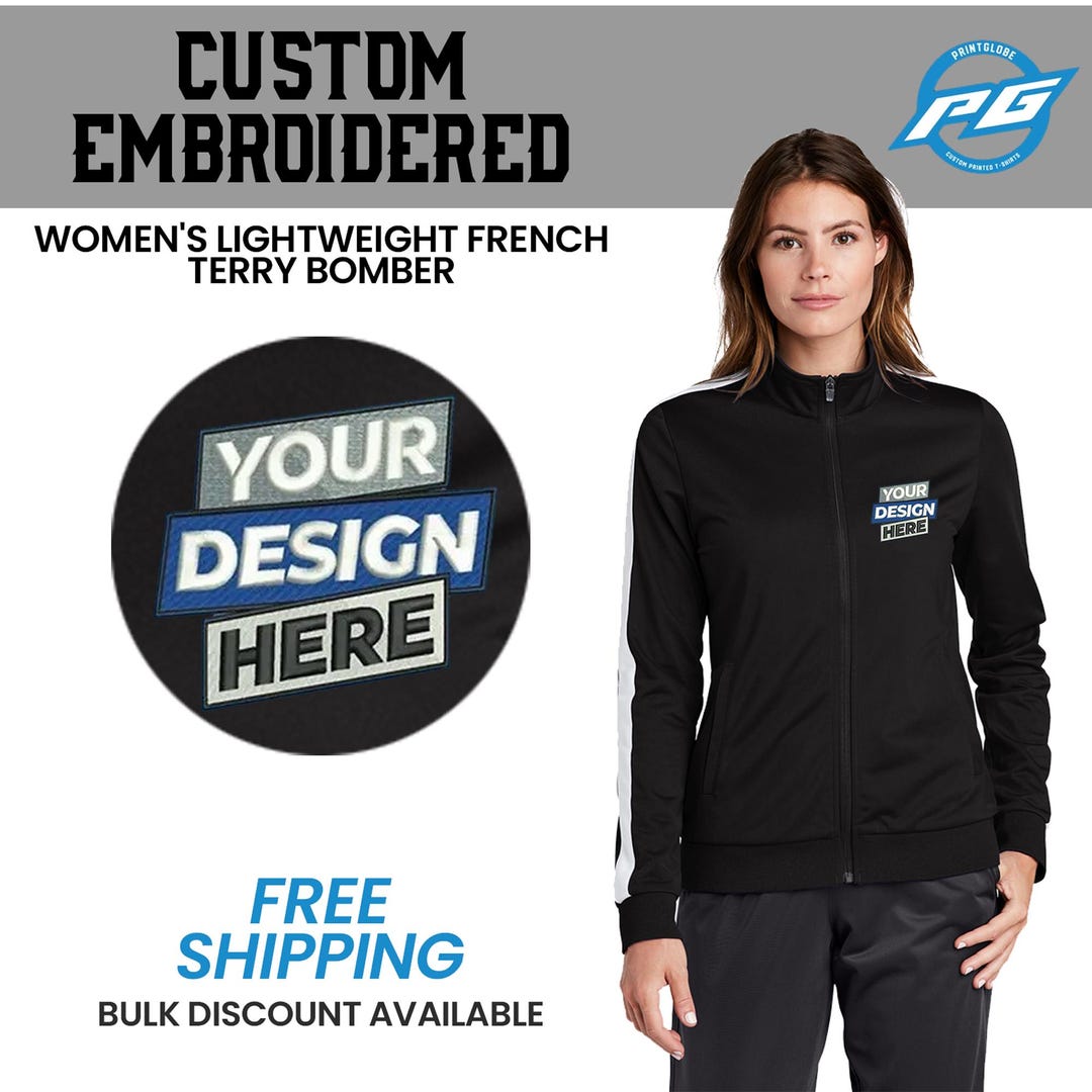Custom Ladies Stripe Jacket | Custom Embroidered Zip Up| Design Your ...