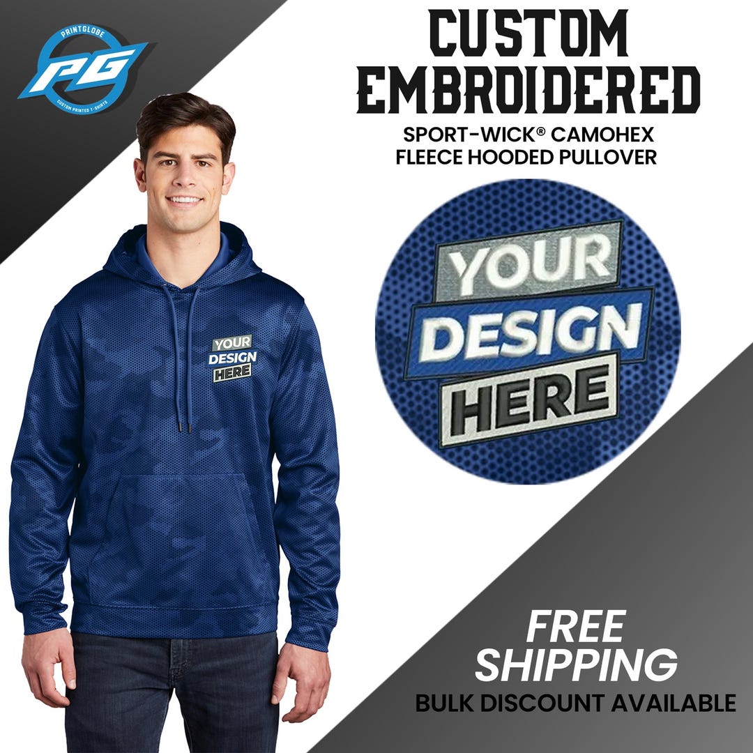 Business Logo Custom Embroidered Men's Hoodie, Design Your Hoodie Words ...