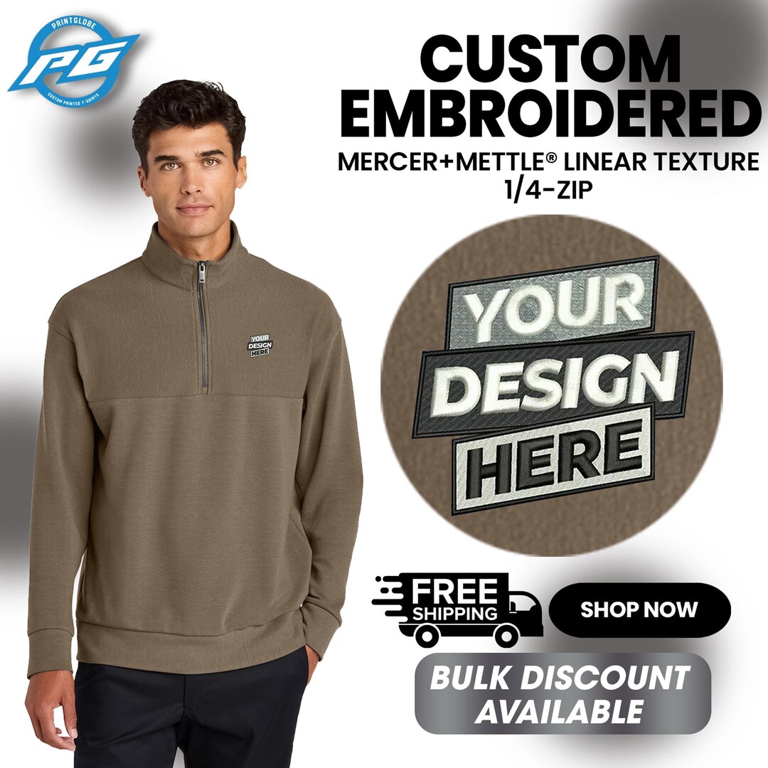 Custom Mercer+mettle® Linear Texture 1/4-zip Pullover Make Your Own ...