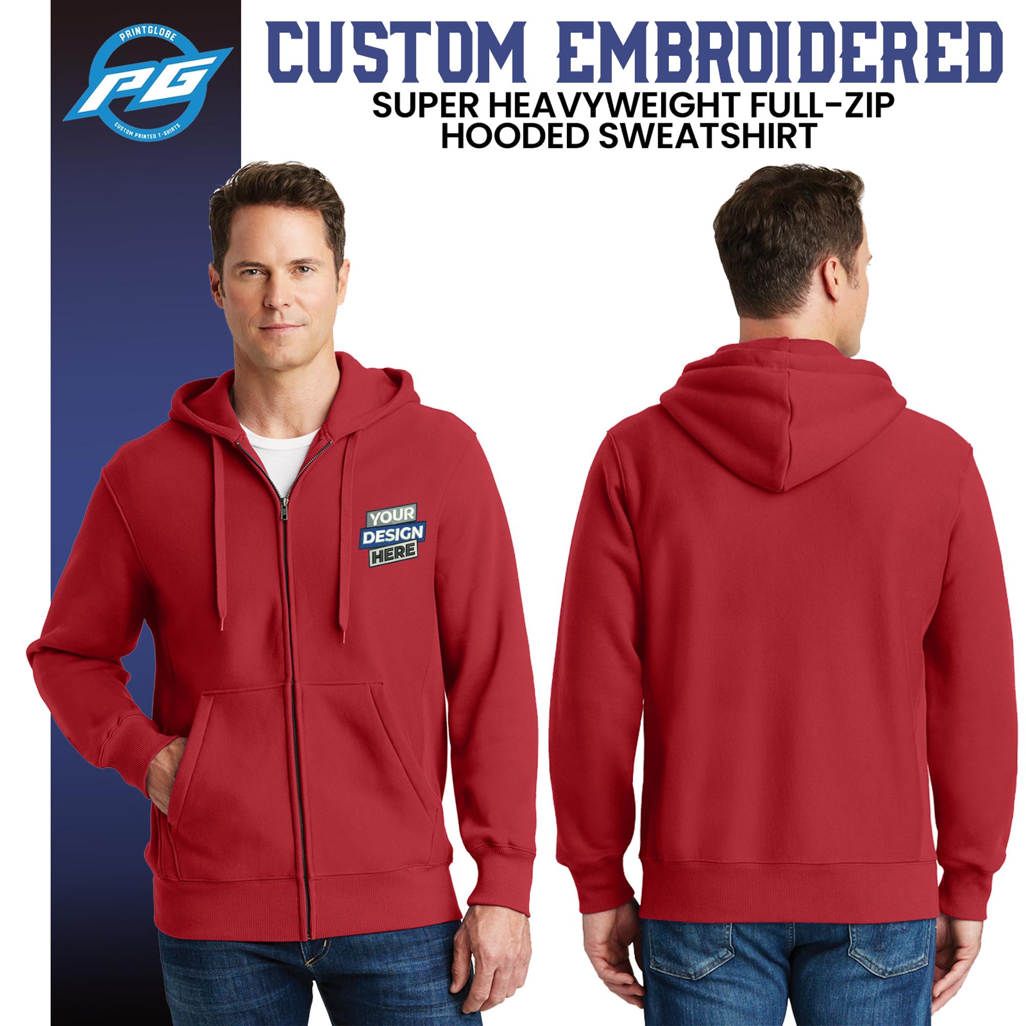 Custom Embroidered Jacket Custom Full-zip Heavyweight Hooded Jacket ...