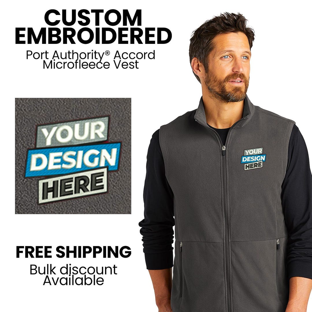 Port Authority® Custom Embroidered ,men's Accord Microfleece Vest ...