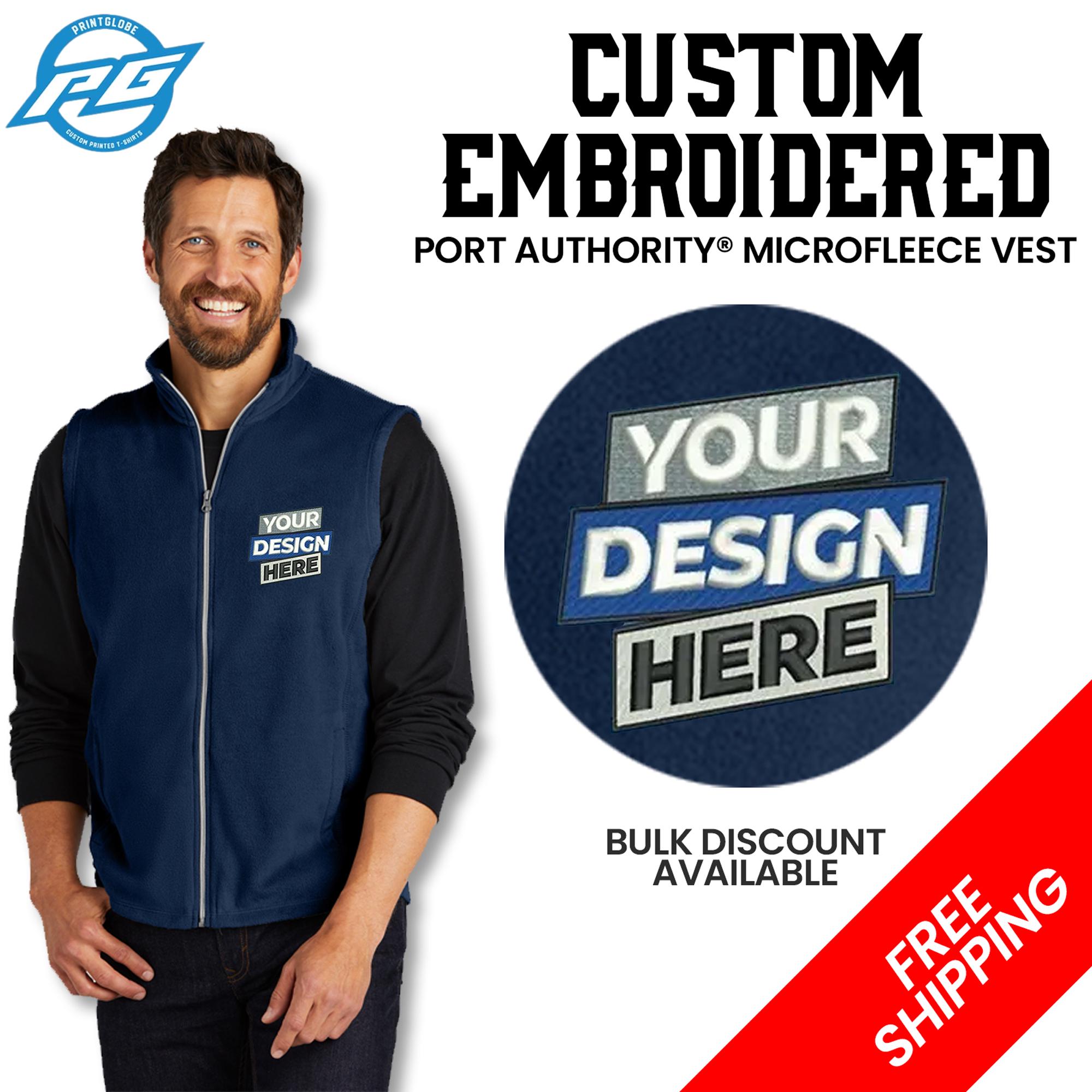 Port Authority® Microfleece, Custom Embroidered Fleece Vest, Custom ...