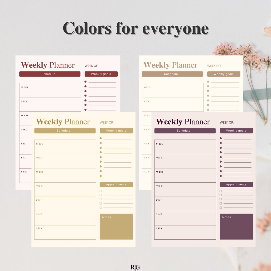Downloadable Planner, Weekly Planning Page, Weekly Printable Schedule ...