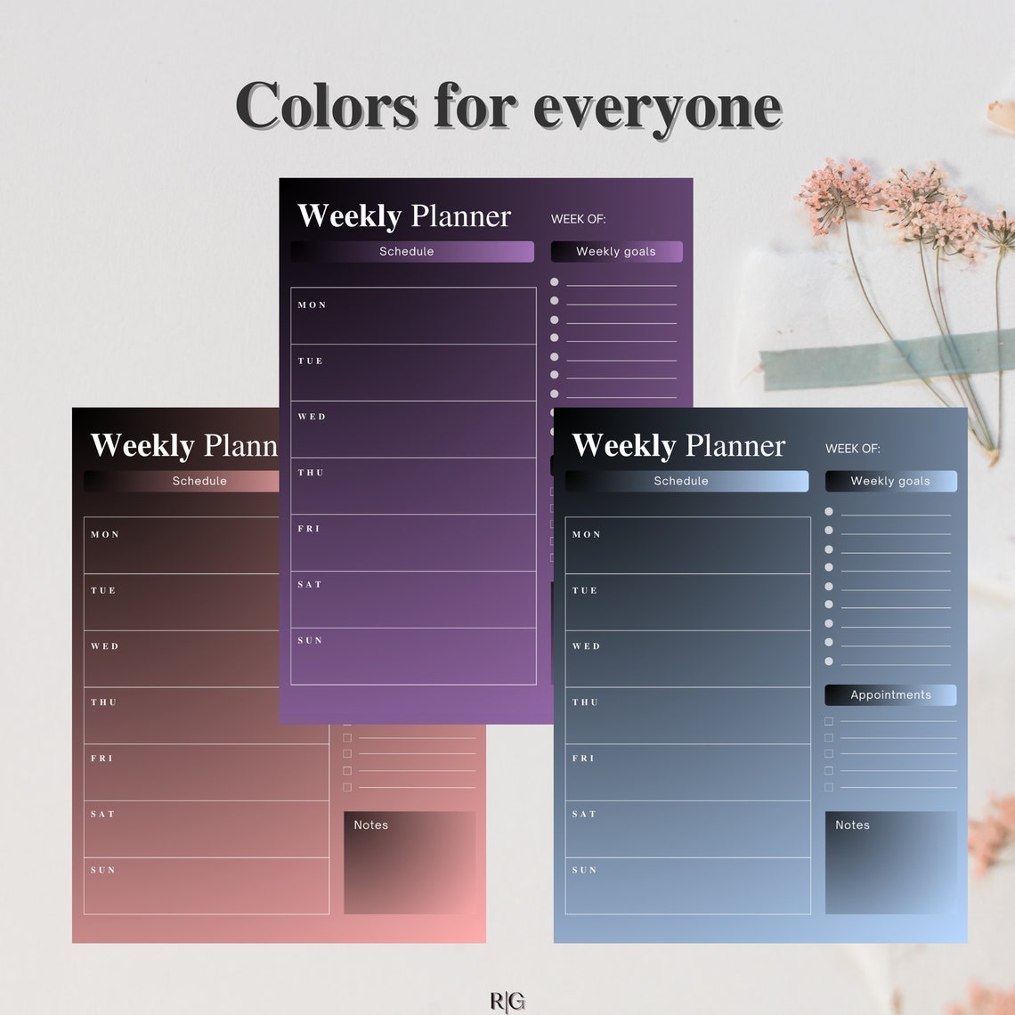 Downloadable Planner, Weekly Planning Page, Weekly Printable Schedule ...
