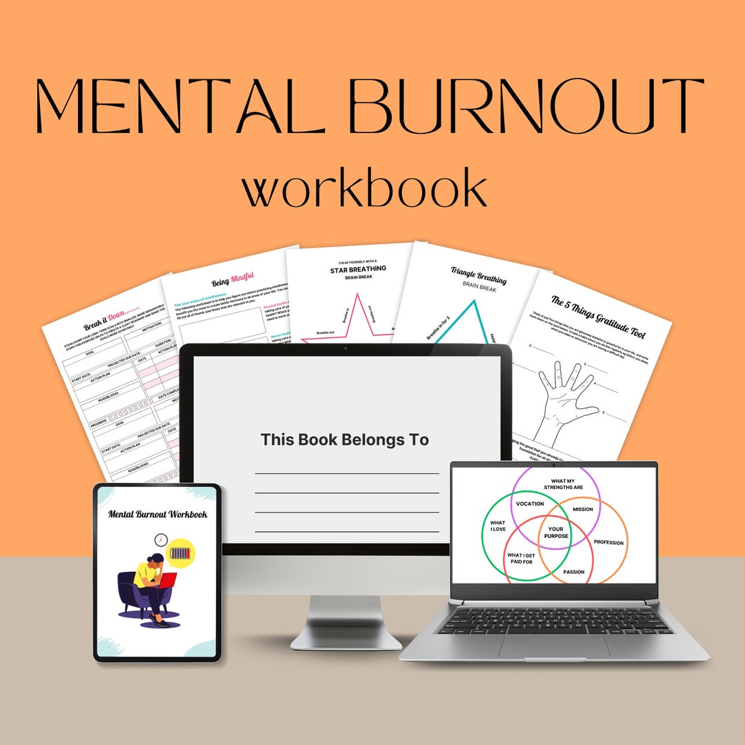 Mental Burnout Workbook Bundle, Printable Mental Burnout Workbook ...