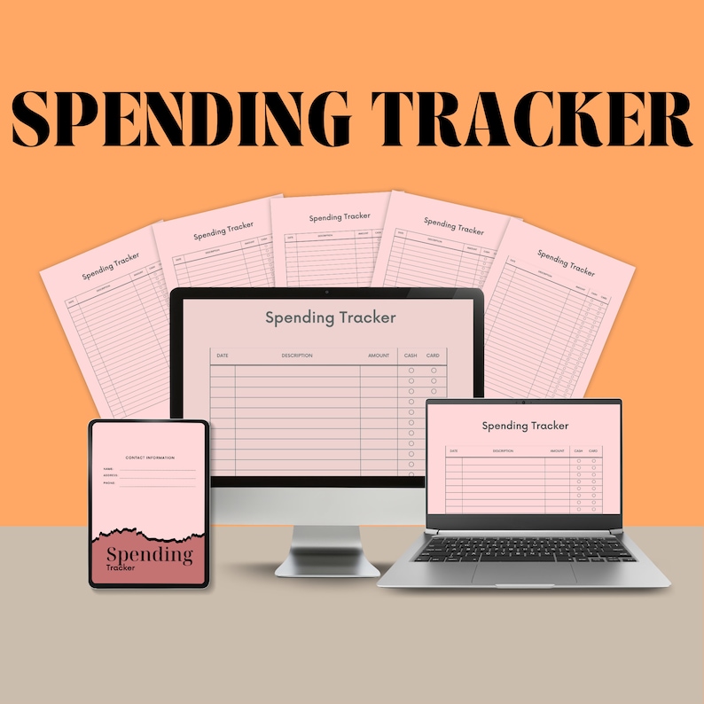 Spending Tracker Printable, Dialy Spending Monthly Spending Tracker ...