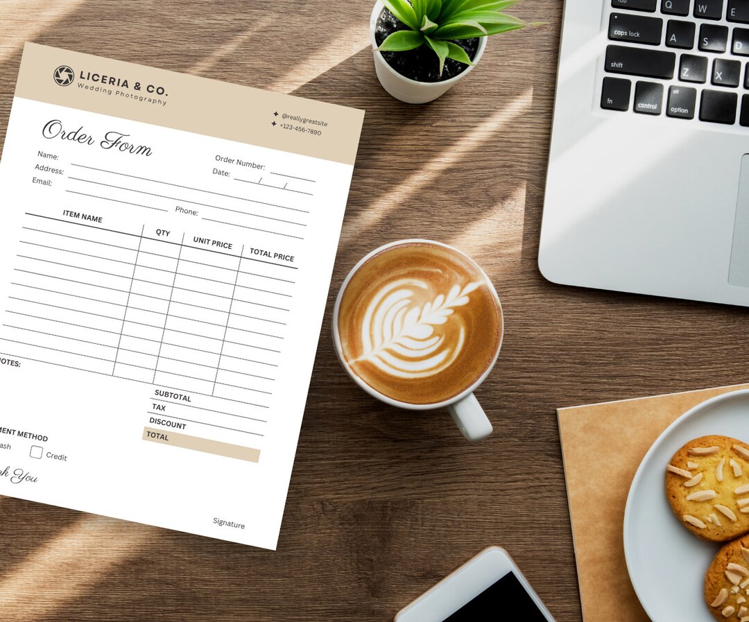 Gold Minimalist Order Form Business A4 Document, Order Form Template ...