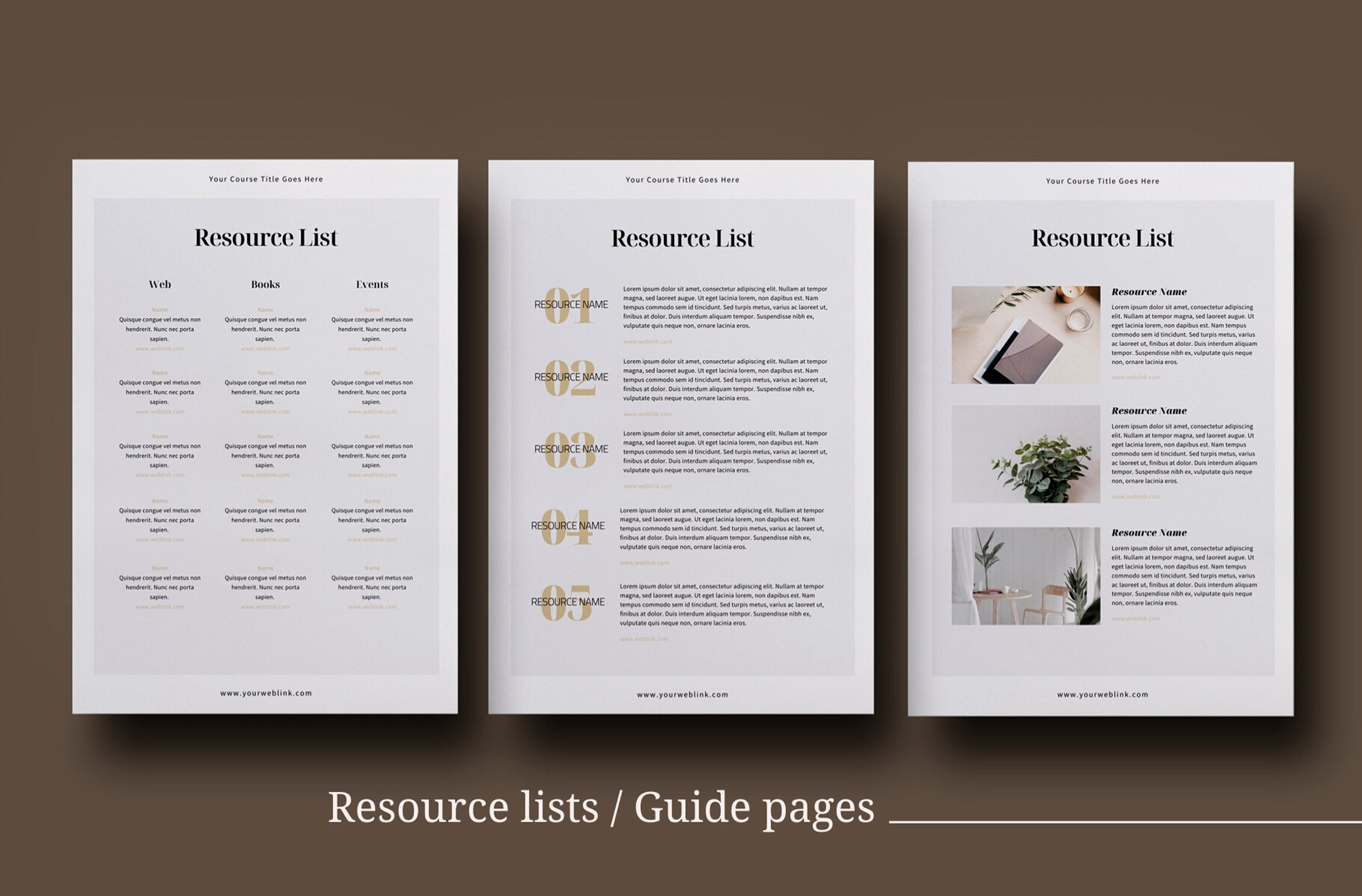 Workbook Indesign Template, Online Course Guide, Ecourse Worksheet ...