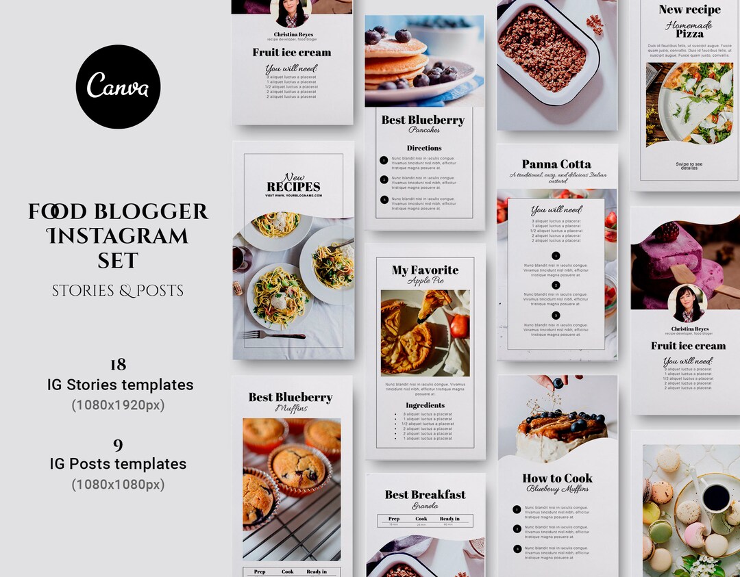 Food Instagram Templates, Canva Template, Blogger Template, Instagram ...