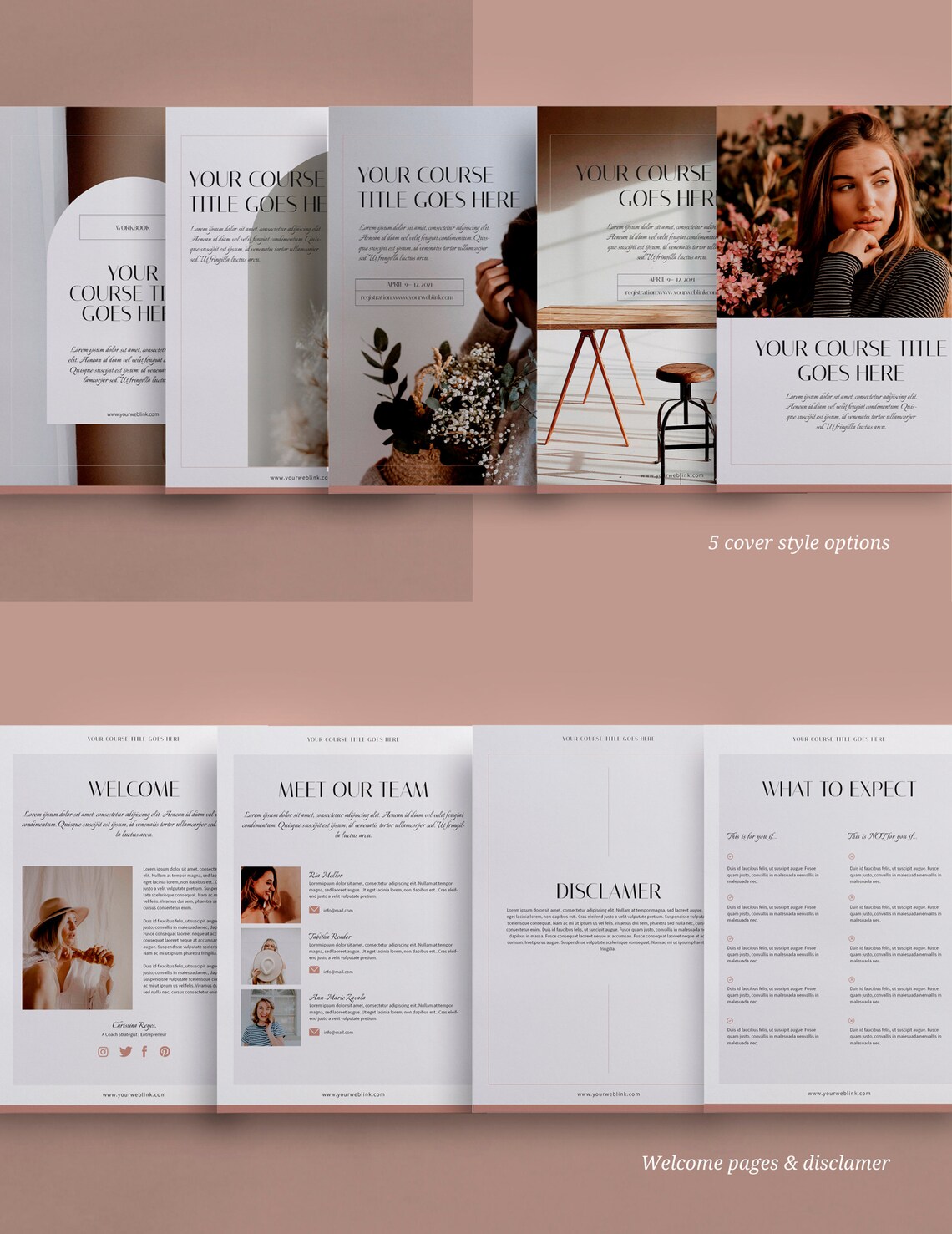 Workbook Indesign Template, Online Course Guide, Ecourse Worksheet ...