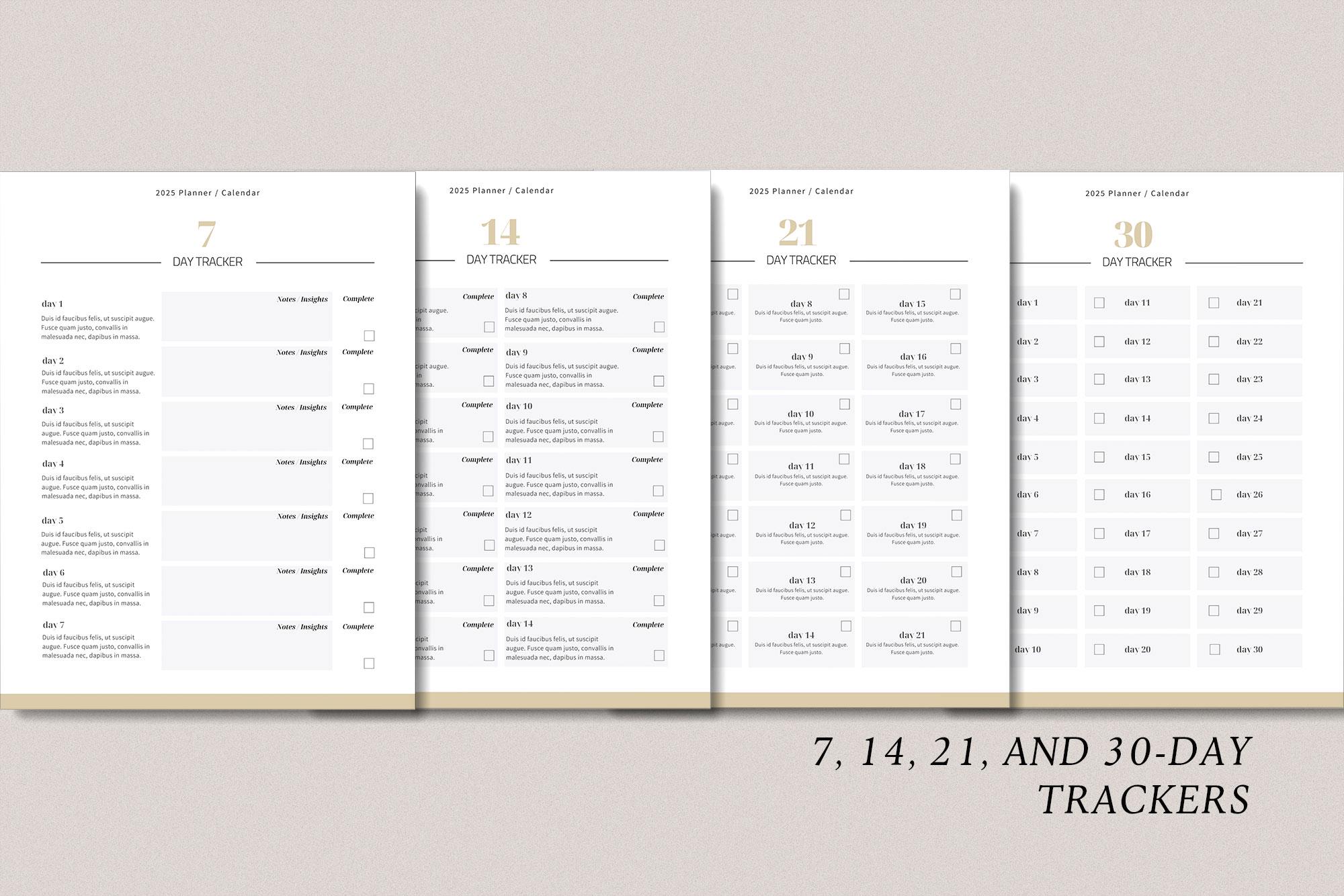 2025 Canva Planner Template, Editable Monthly Calendar Template ...