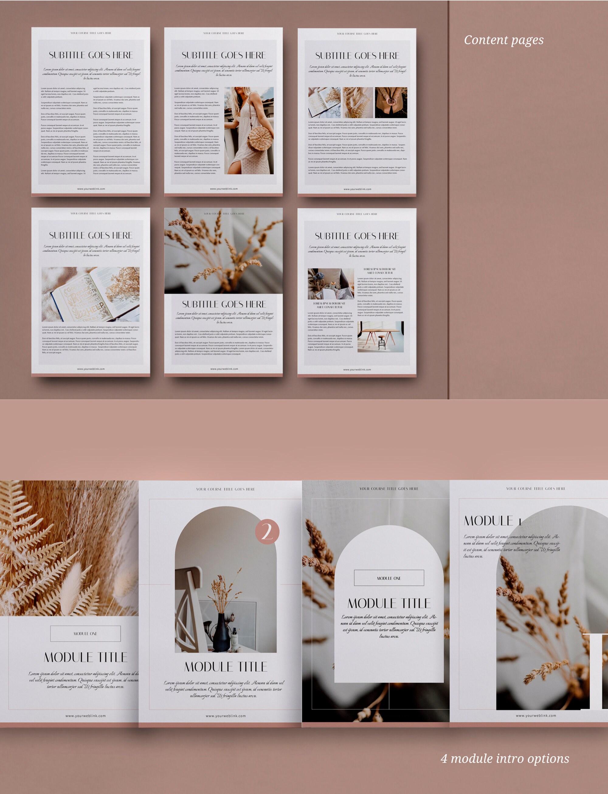 Workbook Indesign Template, Online Course Guide, Ecourse Worksheet ...