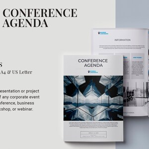 Conference Agenda Canva Template, Business Brochure, Event Meeting ...
