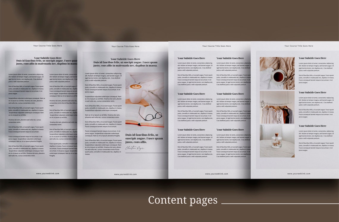 Workbook Indesign Template, Online Course Guide, Ecourse Worksheet ...