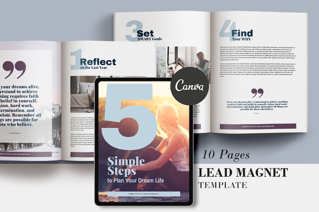 5 Step Process Ebook Template, Canva Template, Editable Blogger Lead ...