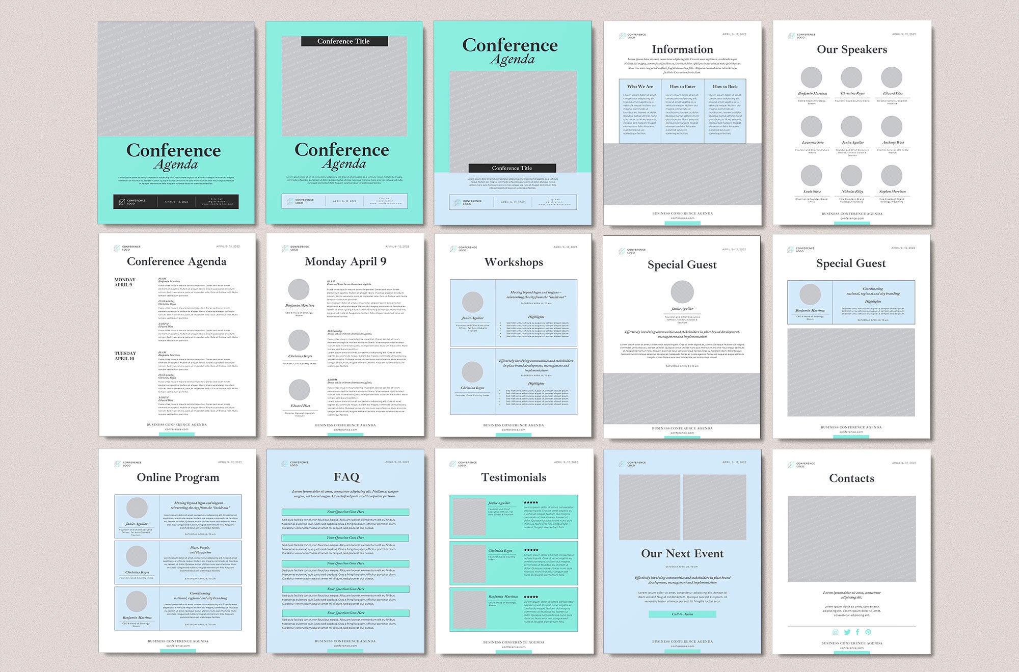 Conference Agenda Template, Indesign Template, Business Brochure ...