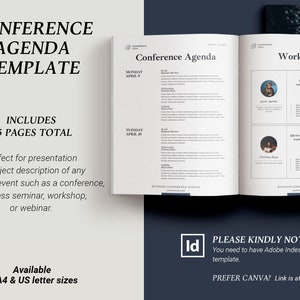 Conference Agenda Template, Indesign Template, Business Brochure ...
