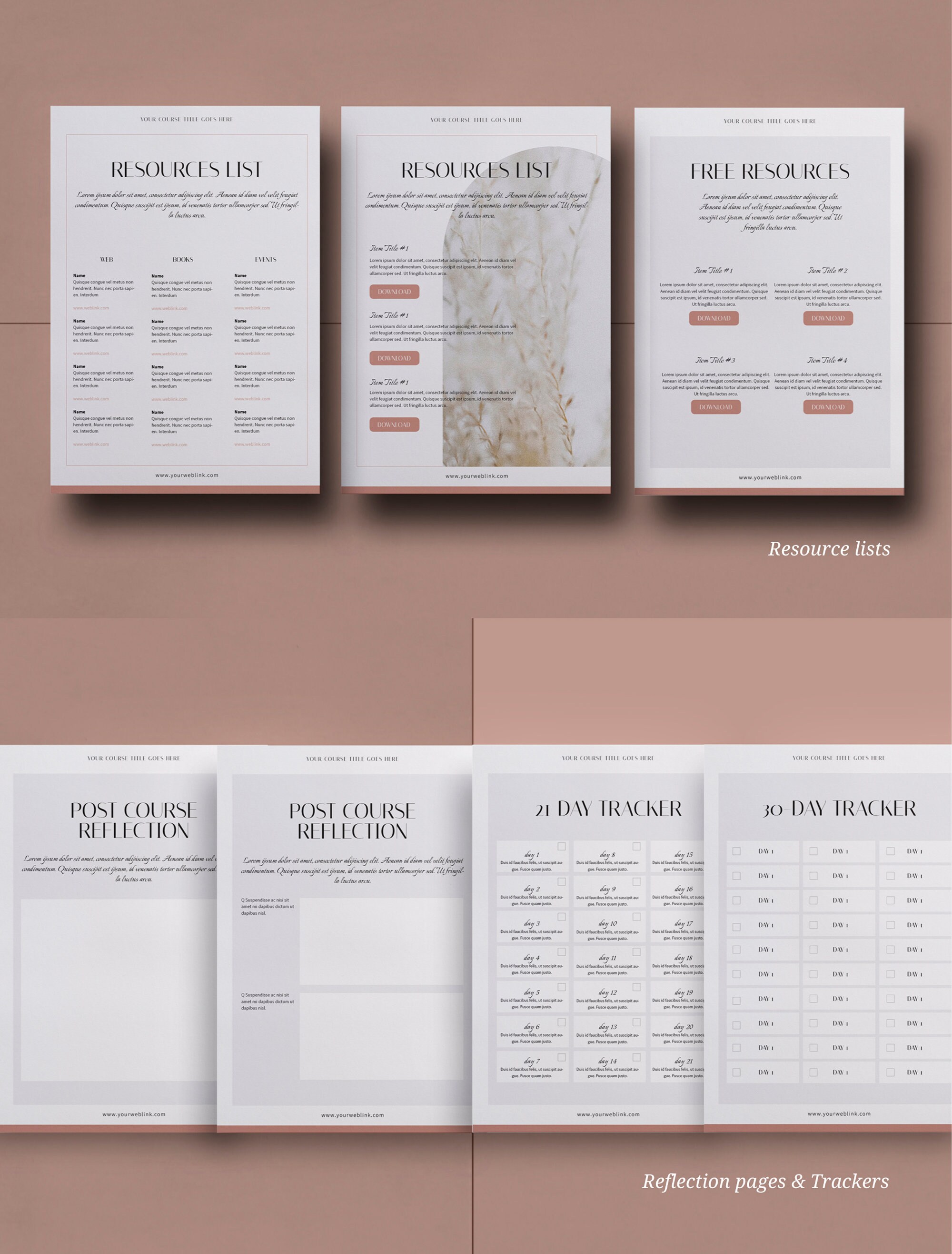 Workbook Indesign Template, Online Course Guide, Ecourse Worksheet ...