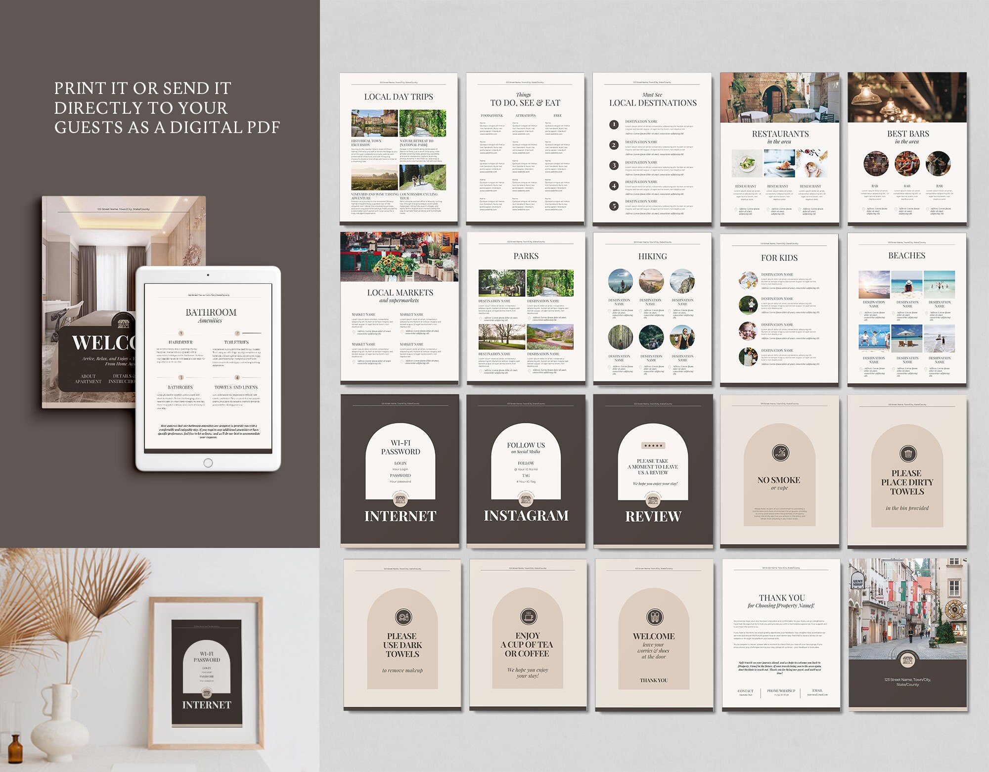 Welcome Book Template Canva, House Guide, VRBO Guest Book, Luxury ...