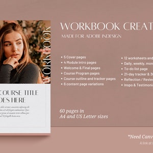 Workbook Indesign Template, Online Course Guide, Ecourse Worksheet ...