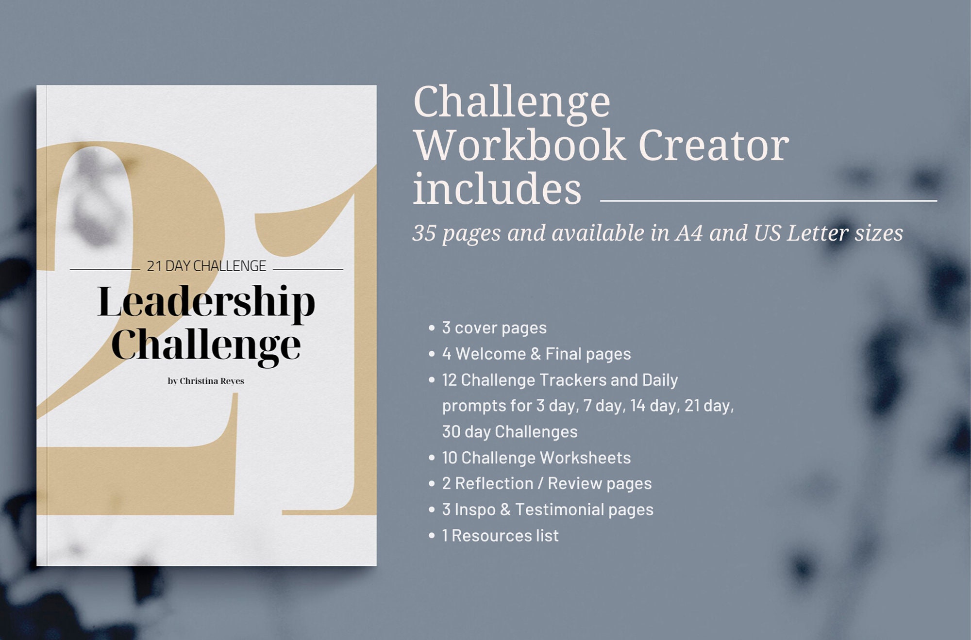 Challenge Workbook Creator, Canva Template, Course Workbook Worksheet ...