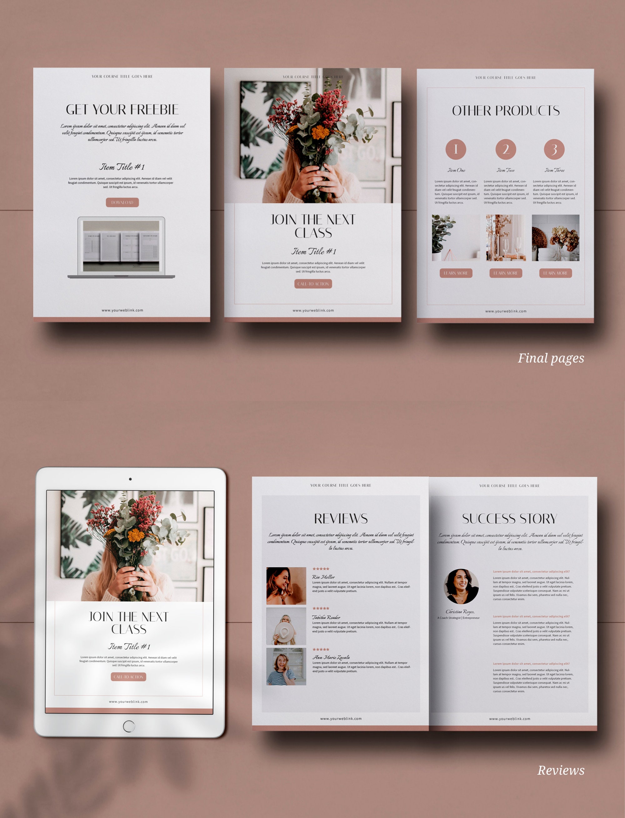 Workbook Indesign Template, Online Course Guide, Ecourse Worksheet ...