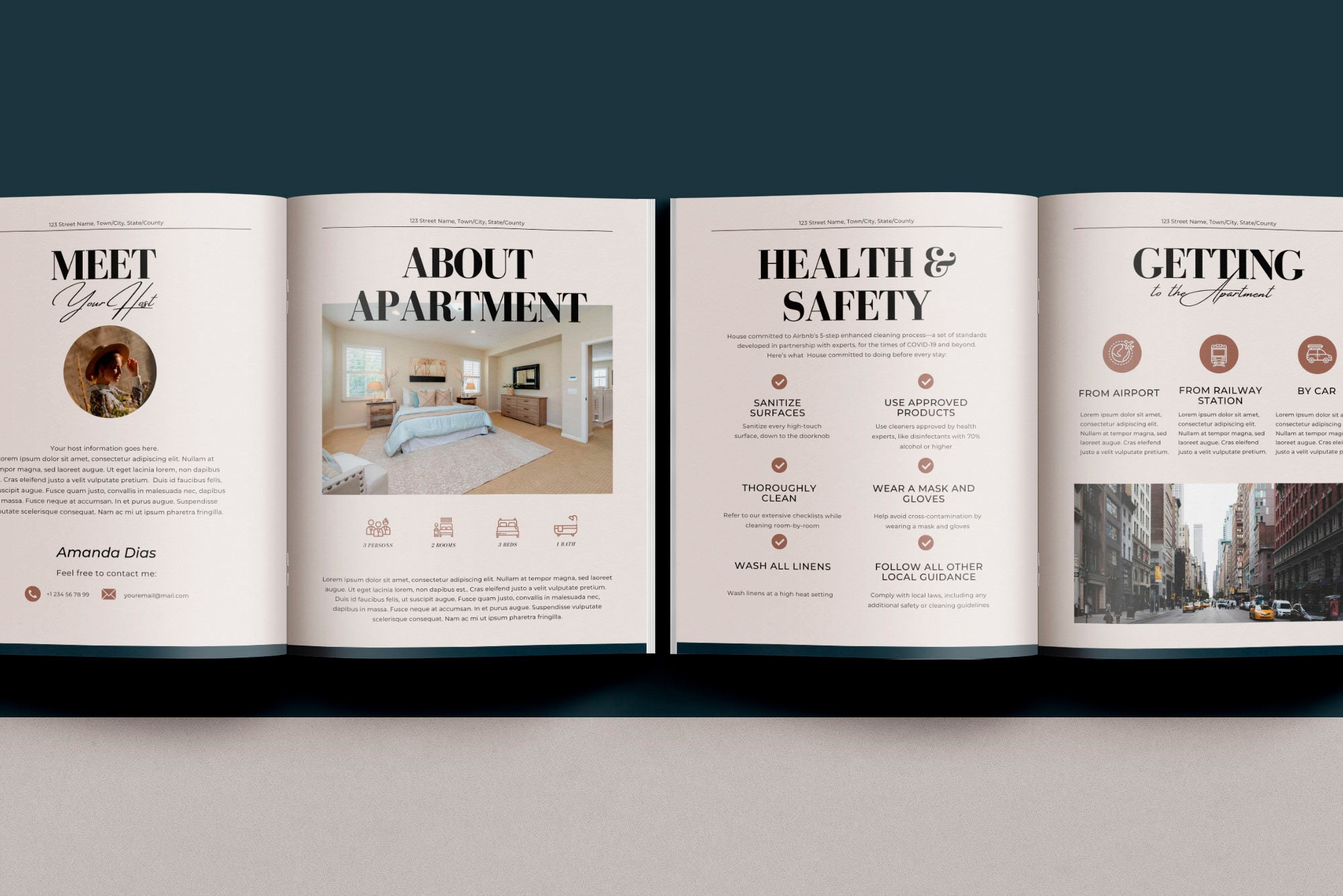 22-page Welcome Book Template for Canva, Guest Book Template, Guide ...