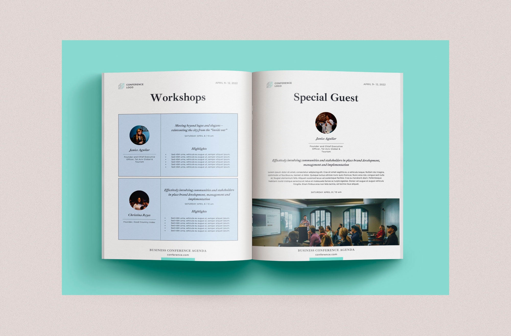 Conference Agenda Template, Indesign Template, Business Brochure ...