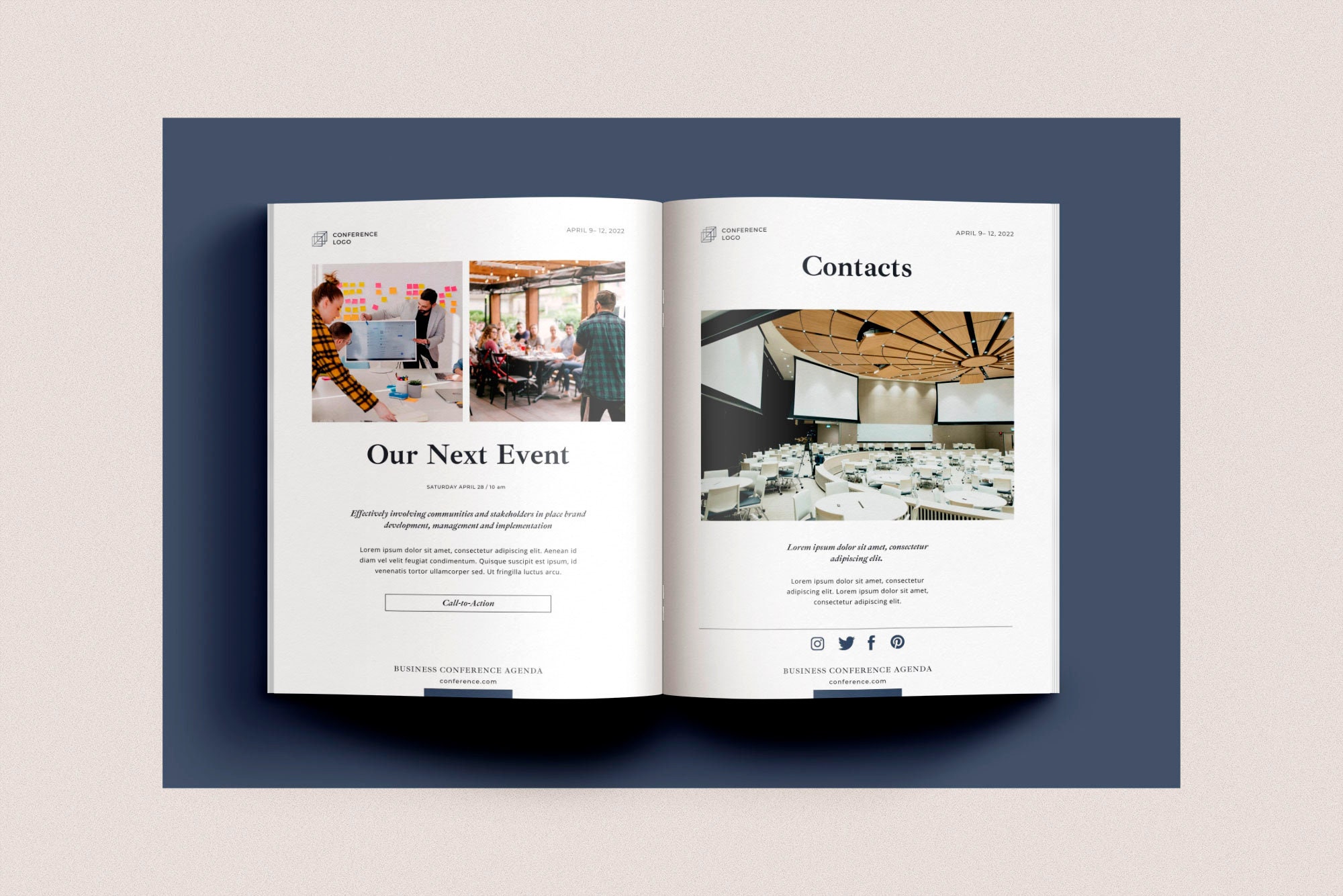 Conference Agenda Canva Template, Business Brochure, Event Meeting ...