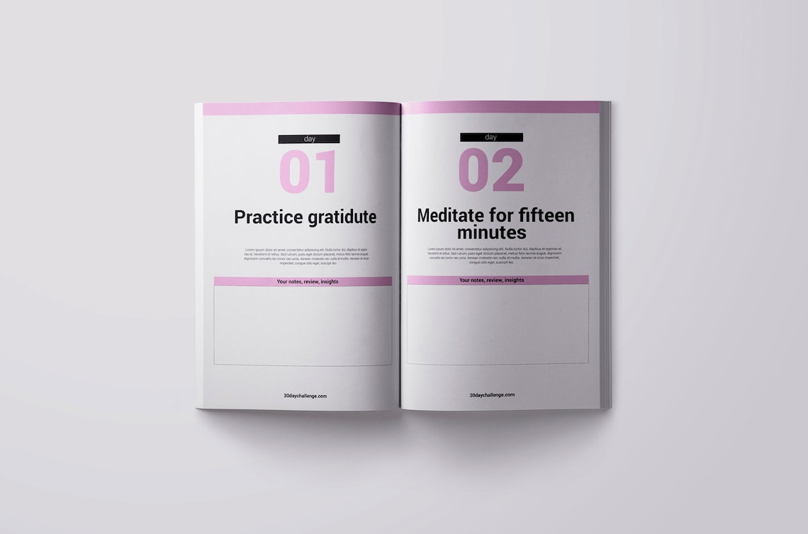 30 Day Challenge Workbook Canva Template, Course Workbook Worksheet ...