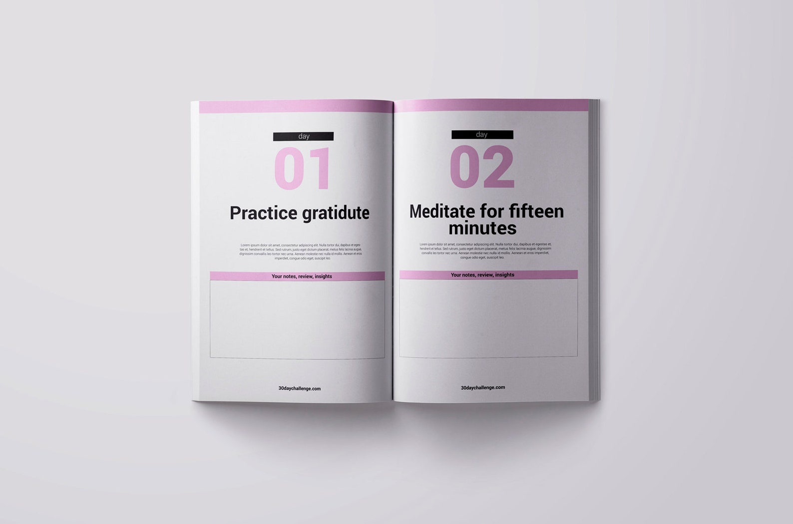 30 Day Challenge Workbook Canva Template, Course Workbook Worksheet ...