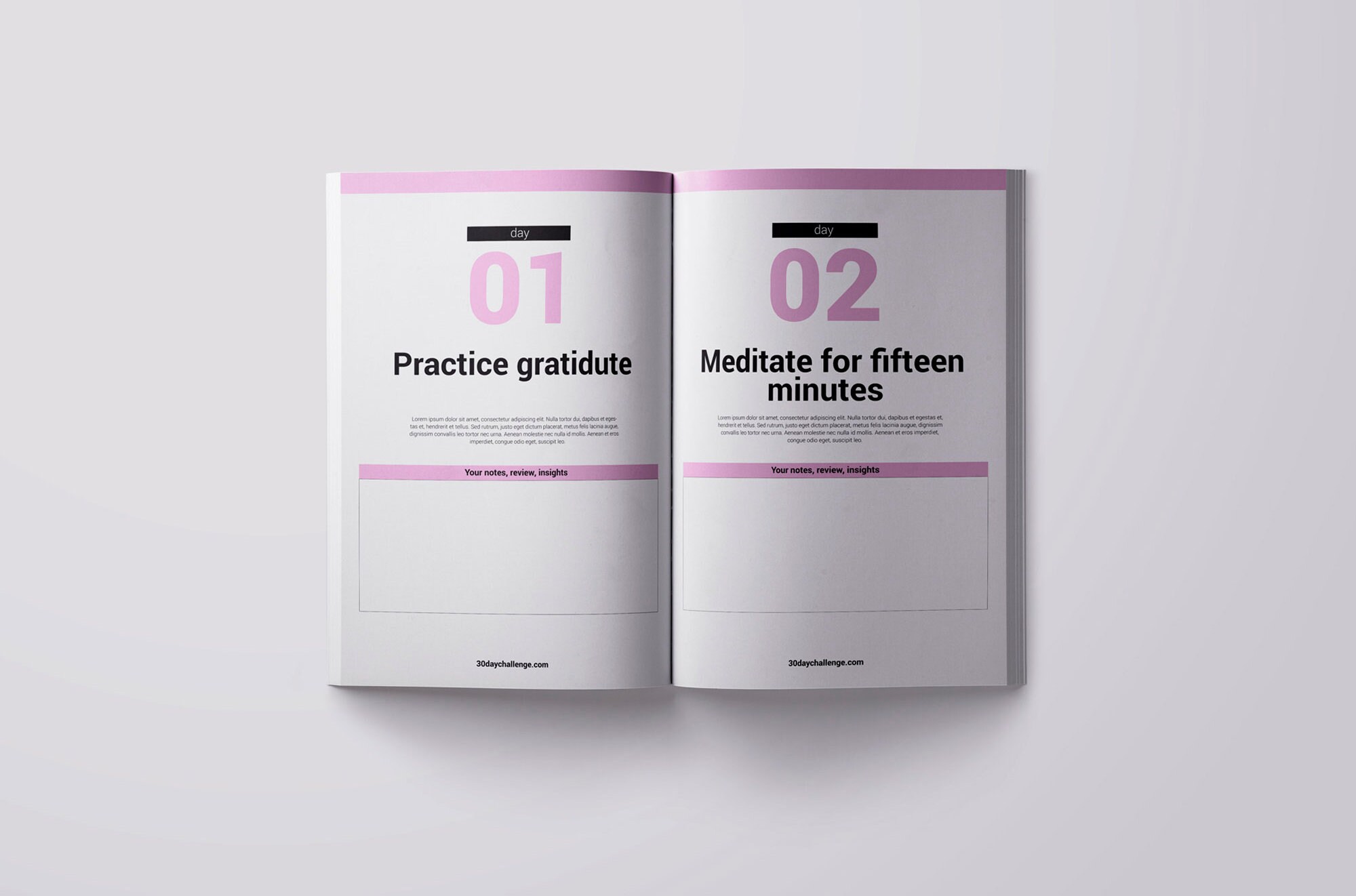 30 Day Challenge Workbook Canva Template, Course Workbook Worksheet ...