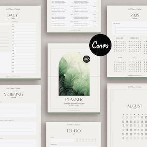 2025 Canva Planner Template, 2025 Monthly Calendar Template, Editable ...