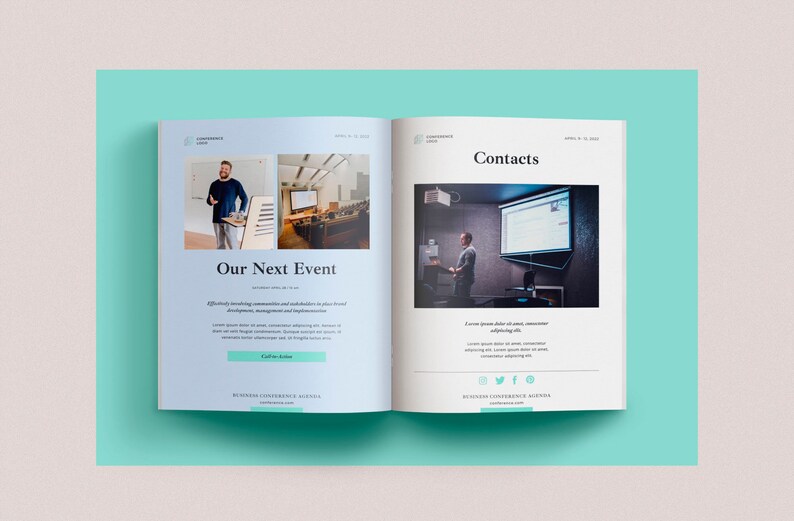 Conference Agenda Template, Indesign Template, Business Brochure ...