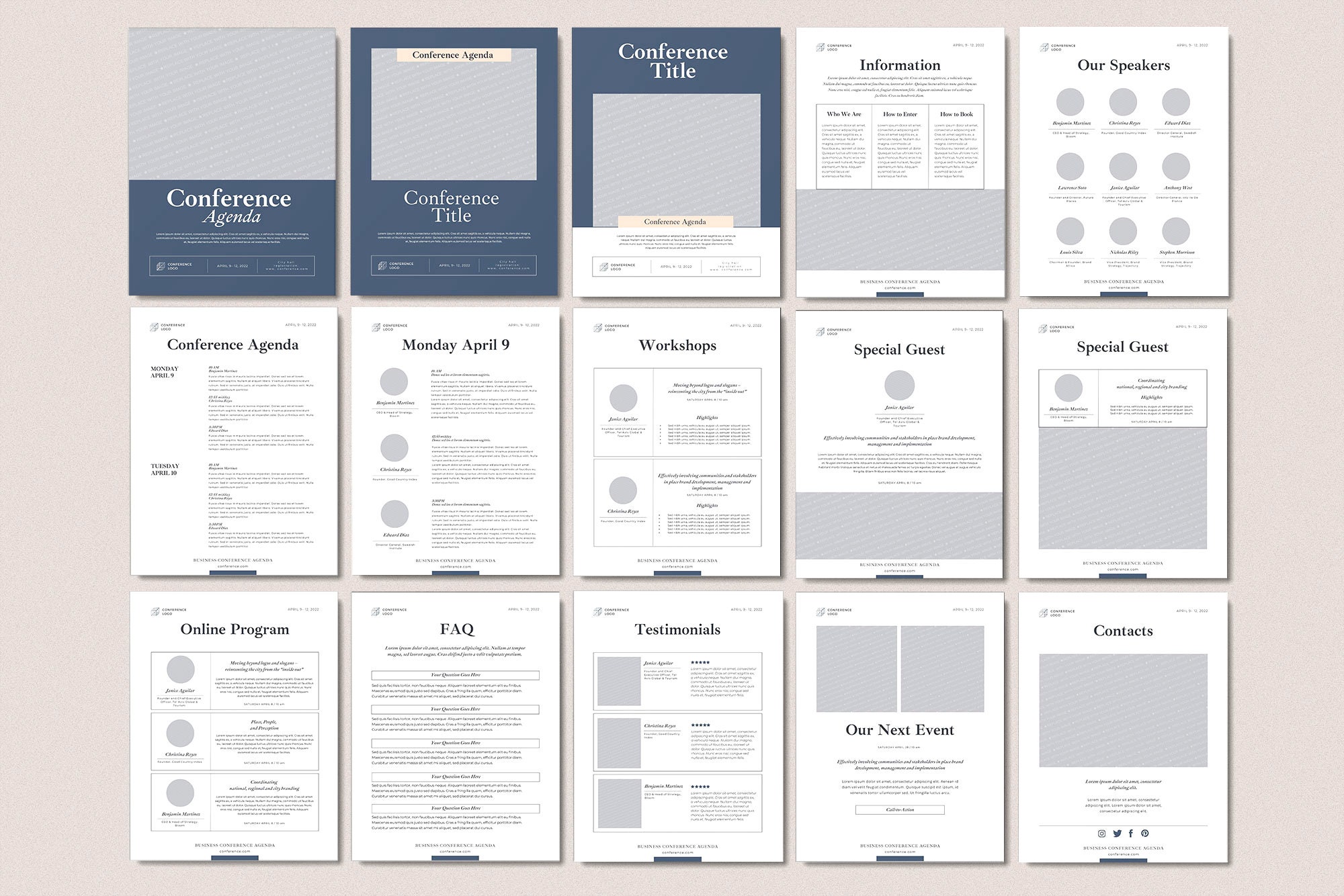 Conference Agenda Template, Indesign Template, Business Brochure ...
