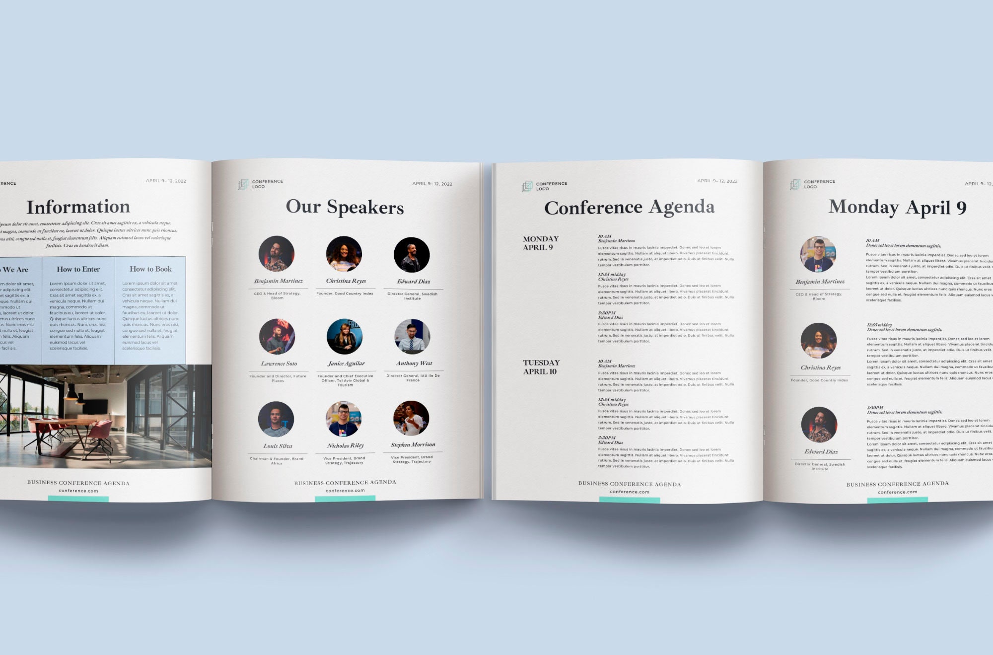 Conference Agenda Template, Indesign Template, Business Brochure ...