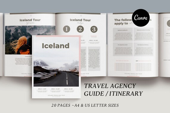 Travel Agency Guide Itinerary Template Blogger Ebook | Etsy