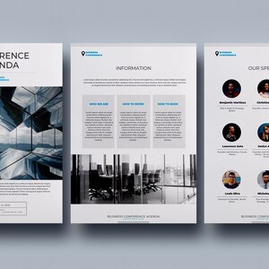 Conference Agenda Canva Template, Business Brochure, Event Meeting ...