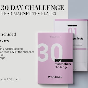 30 Day Challenge Workbook Canva Template, Course Workbook Worksheet ...
