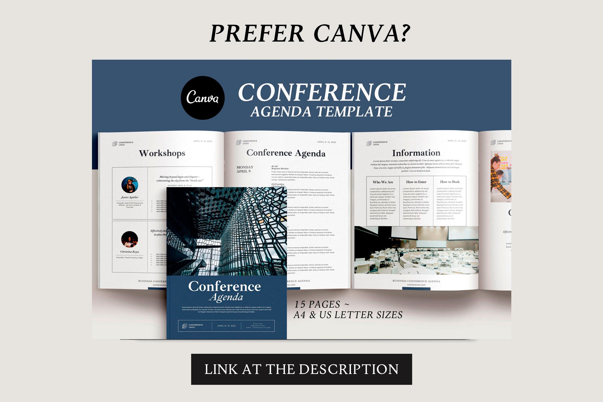 Conference Agenda Template, Indesign Template, Business Brochure ...