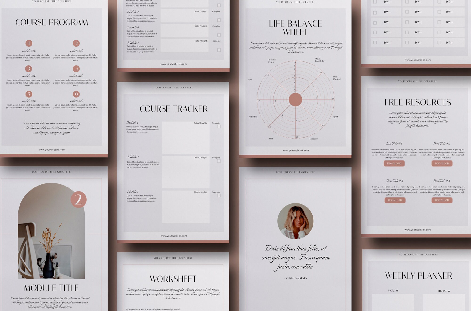 Workbook Indesign Template, Online Course Guide, Ecourse Worksheet ...